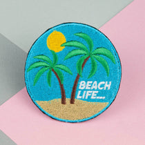 Beach Life Iron on Patch – Hatty Hats Embroidery
