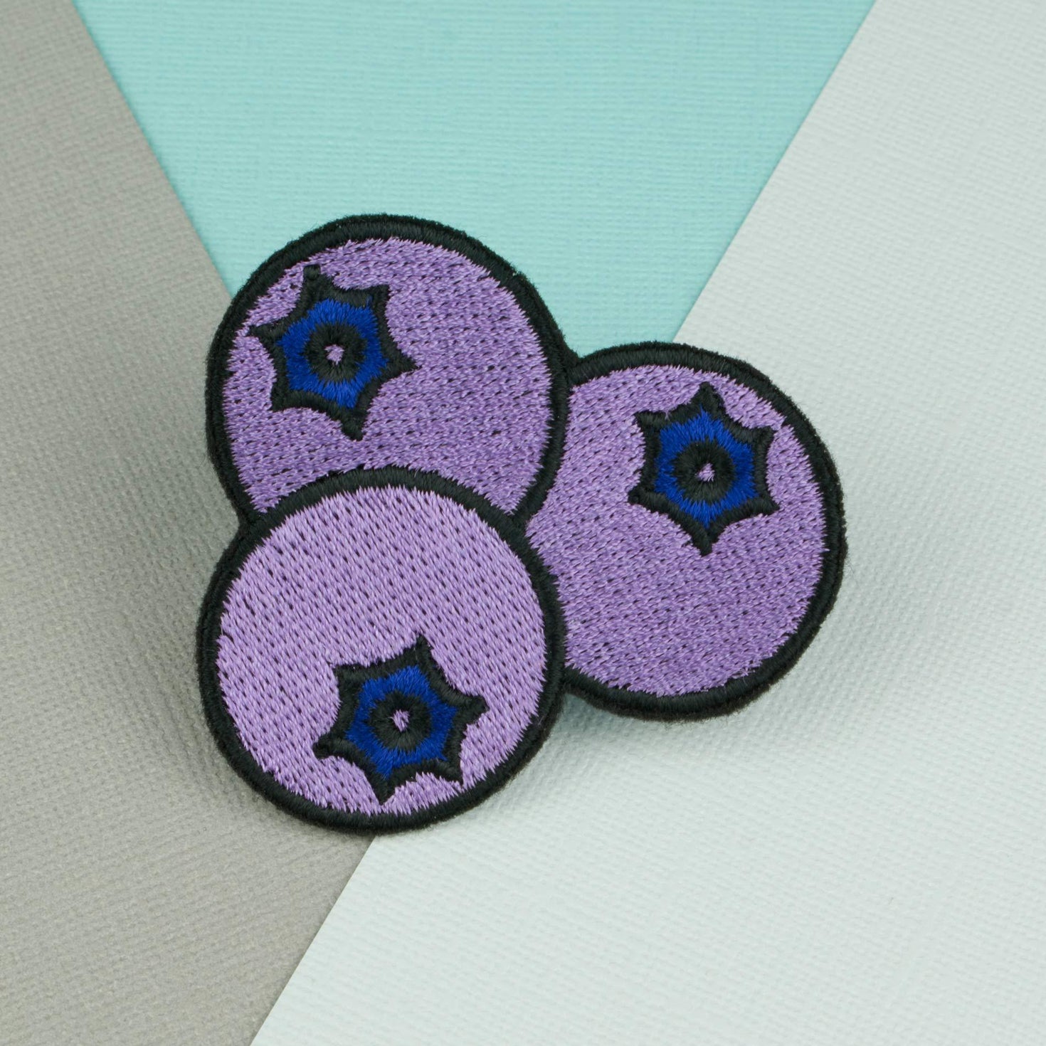 Blueberry Iron on Patch – Hatty Hats Embroidery