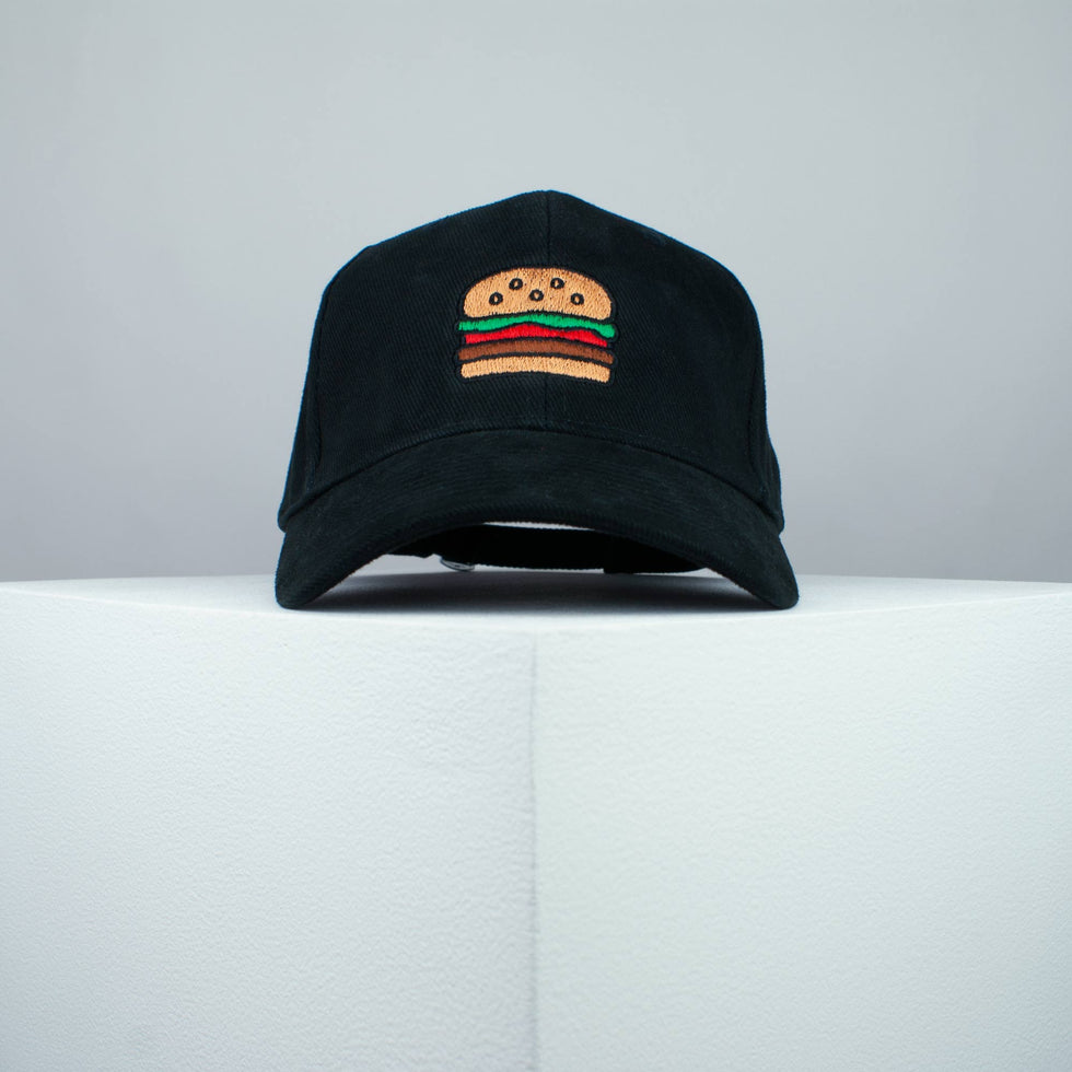 Burger Baseball Cap – Hatty Hats Embroidery