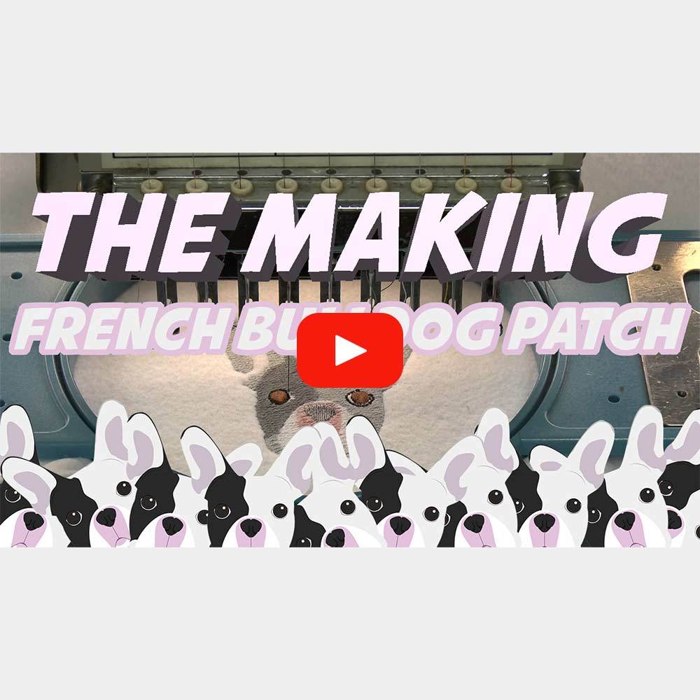 French Bulldog Iron on Patch – Hatty Hats Embroidery