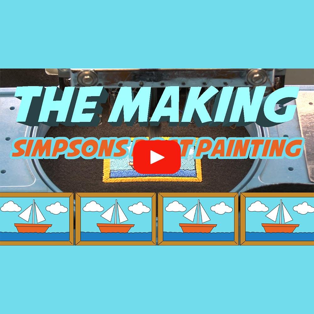 Simpsons Boat Painting Iron on Patch – Hatty Hats Embroidery