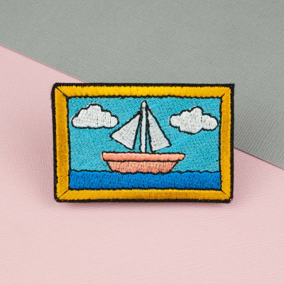 Simpsons Boat Painting Iron on Patch – Hatty Hats Embroidery